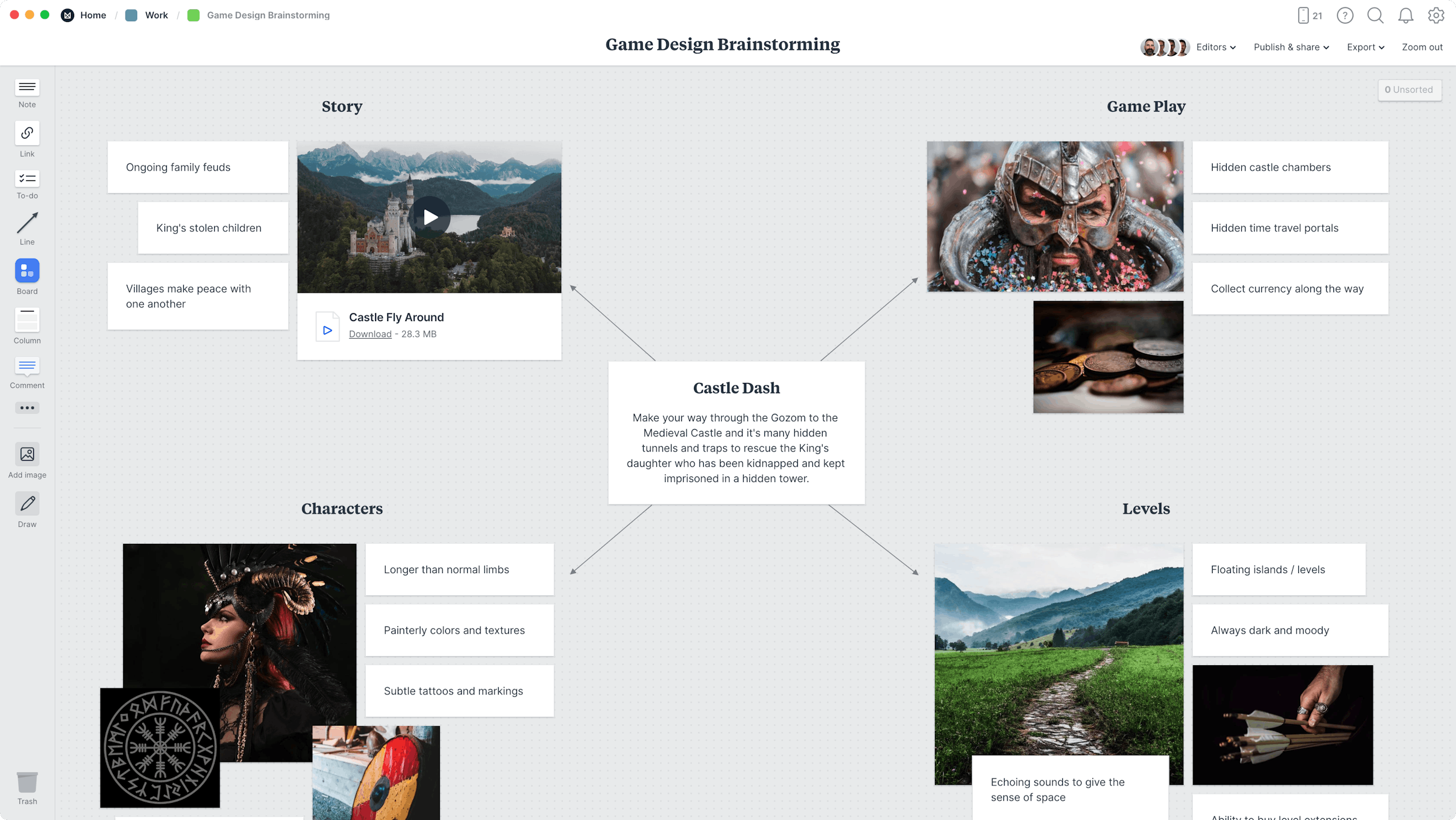 Plan a video game from start to finish - Milanote